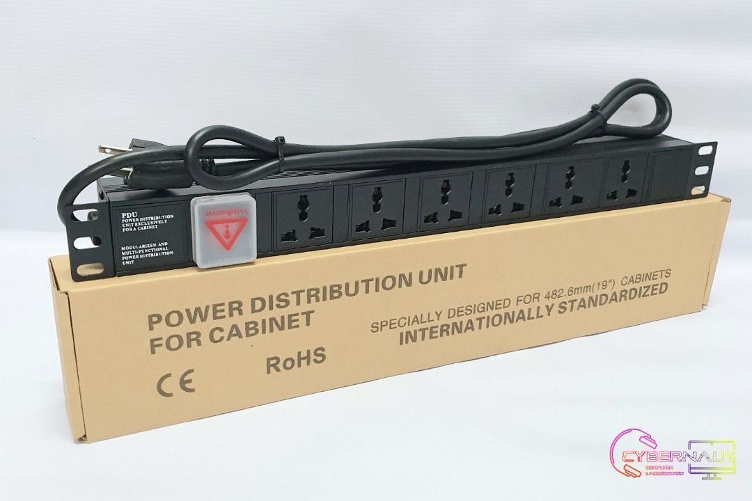 PDU 6-Port Metal (Power Distribution Unit) 10A 2500W, Furniture & Home Living, Security & Locks ...
