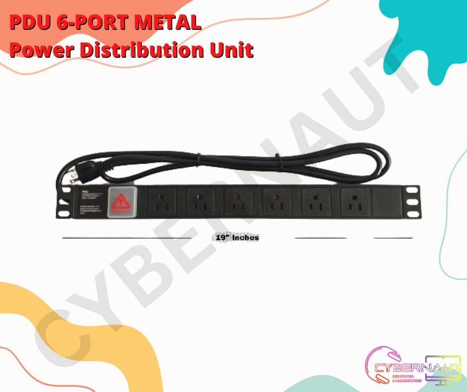 PDU 6-Port Metal (Power Distribution Unit) 10A 2500W, Furniture & Home ...
