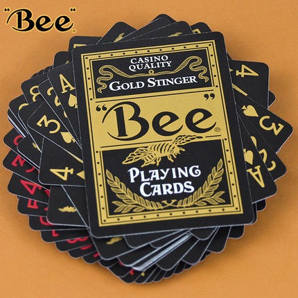 Poker Cards - Bee Gold Stinger Playing Cards, USPCC 2022, Premium tuck ...