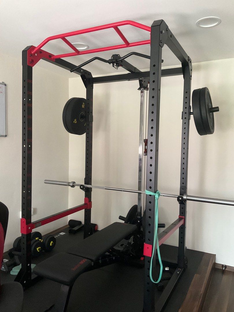 Power rack with weights - home gym, Sports Equipment, Exercise ...