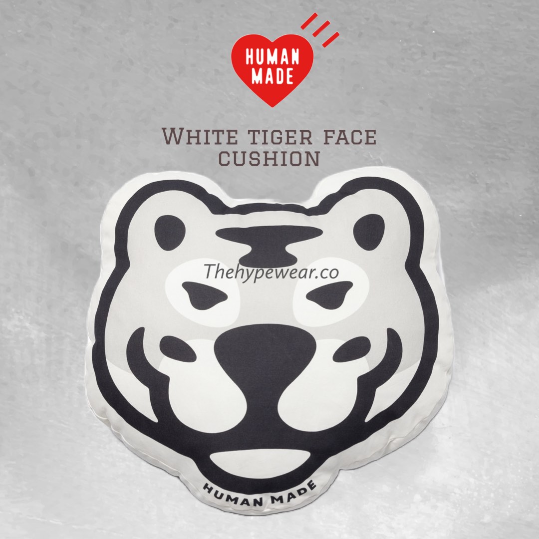 [Preorder]Human Made White Tiger Face Cushion, Furniture & Home Living ...