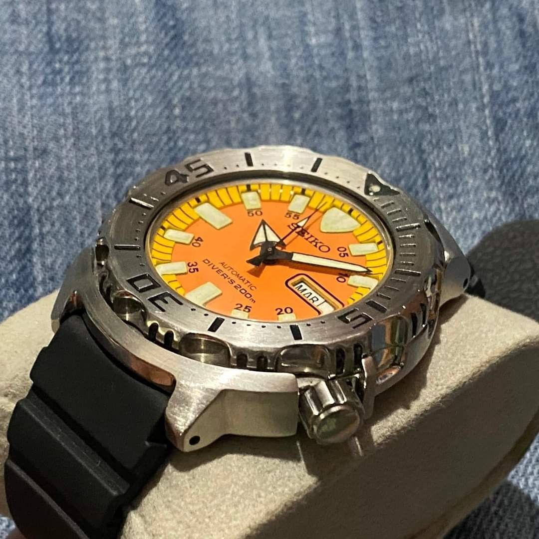 Rare Seiko SKX781 7S26-0350 "Orange Monster" 200 Meters Diver's Watch ...