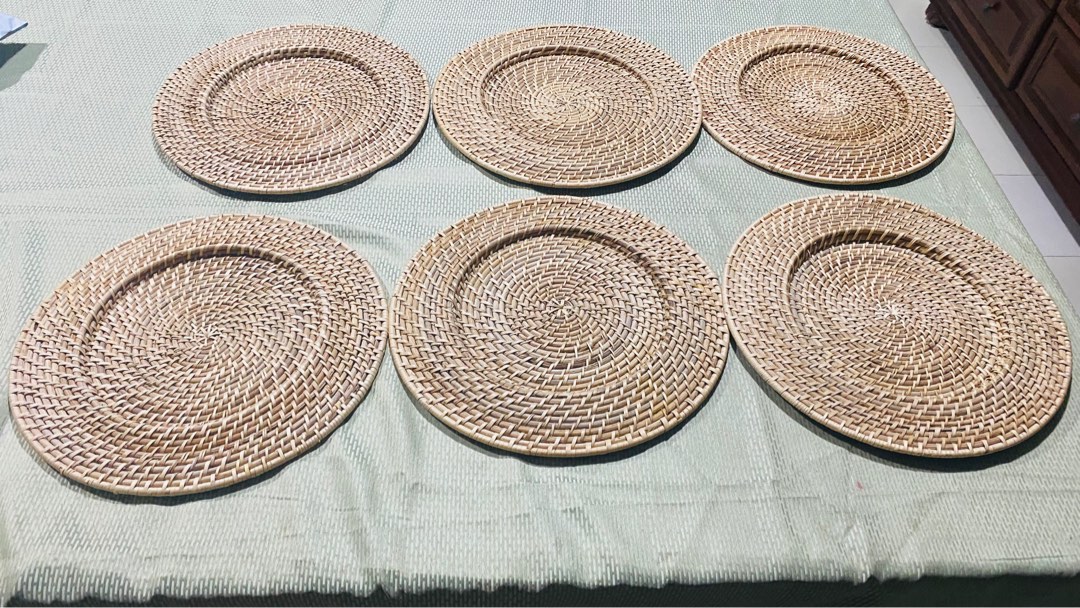 Rattan Plate Charger, Furniture & Home Living, Kitchenware & Tableware ...