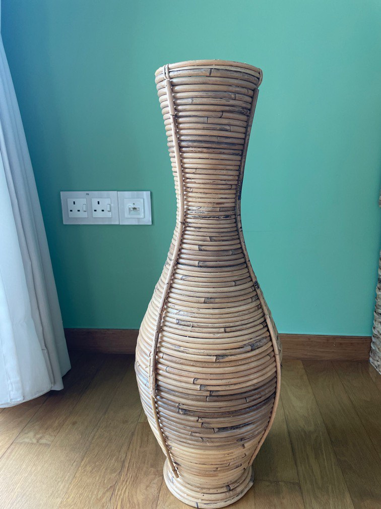 Rattan tall vase, Furniture & Home Living, Home Decor, Vases ...