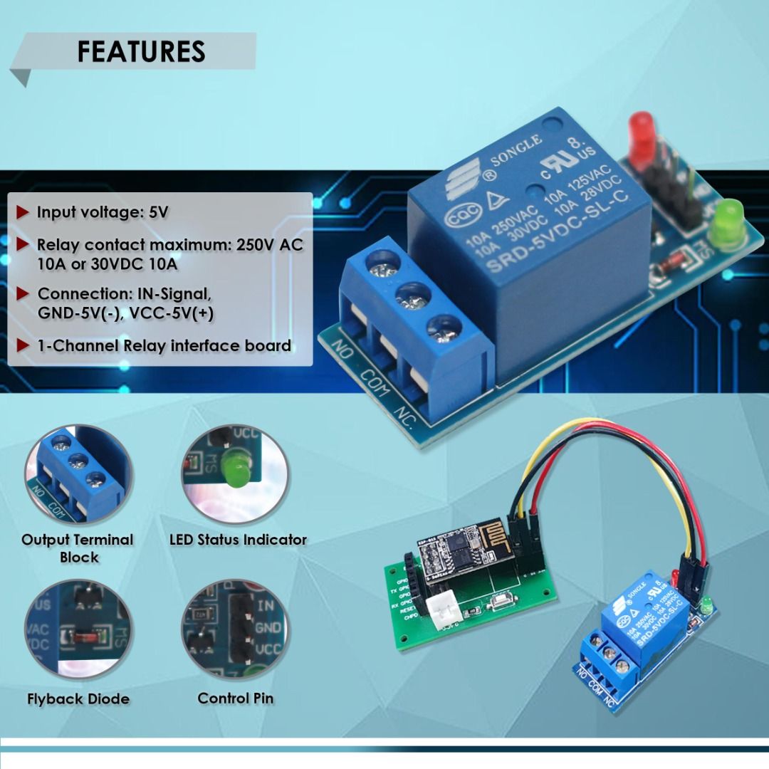RELAY MODULE 1 CHANNEL 5V, INTERFACE BOARD LOW LEVEL TRIGGER, BEST FOR ...