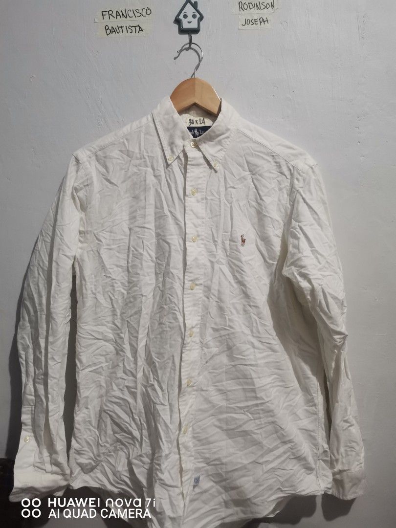 Rl white long sleeve, Men's Fashion, Tops & Sets, Formal Shirts on ...