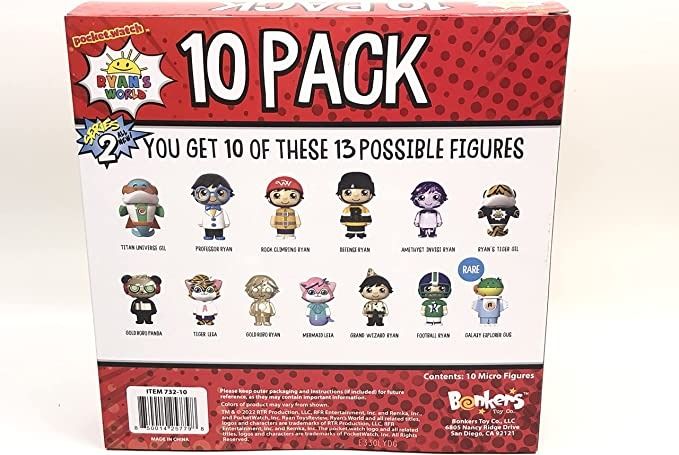 Ryan’s World Micro Figure 10 Pack, Mystery Toy, Collectible, Micro ...