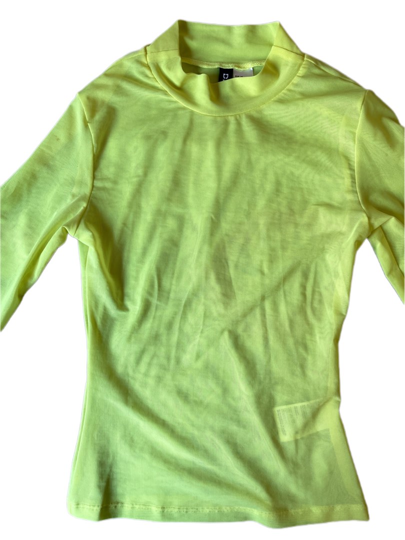 See through green neon, Women's Fashion, Tops, Longsleeves on Carousell