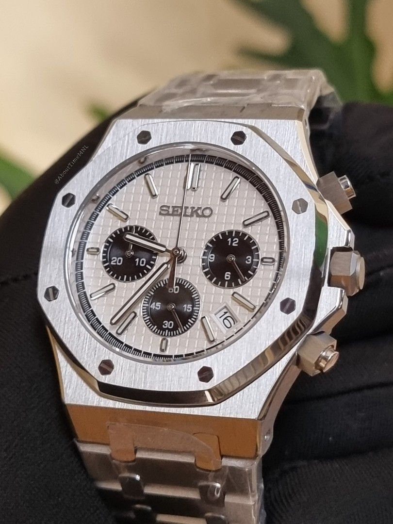 Seiko Mod Royal Oak Chronograph, Luxury, Watches on Carousell