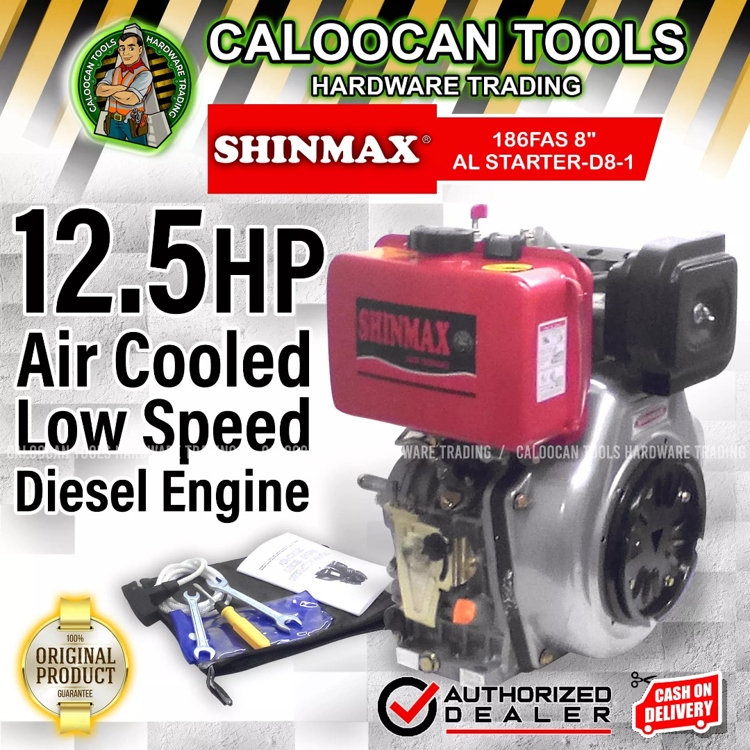 SHINMAX Air-cooled Diesel Engine 12.5HP Lower Speed STD AMTEC Certified ...