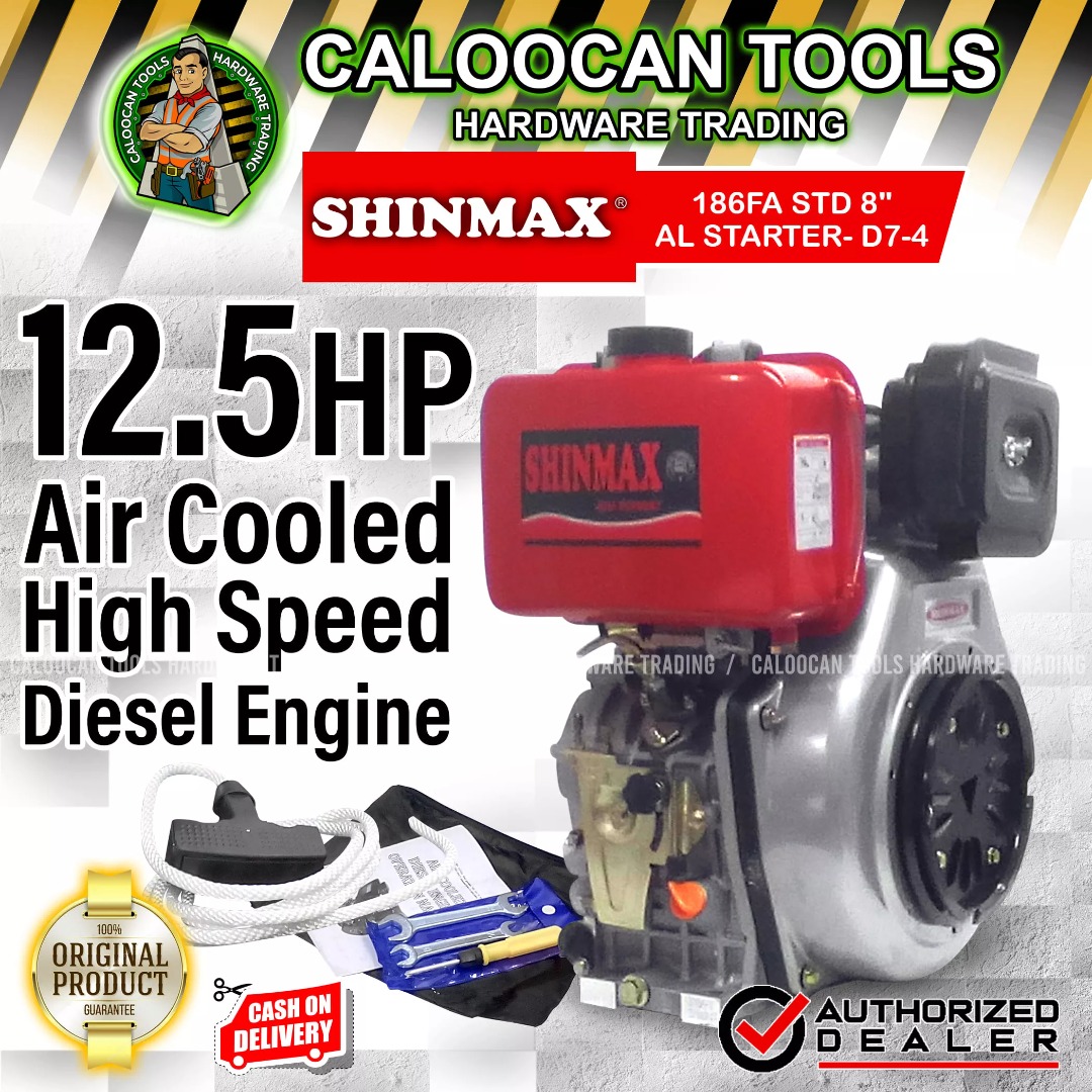 SHINMAX Air-cooled Diesel Engine 12.5HP High Speed STD with 8" AL ...