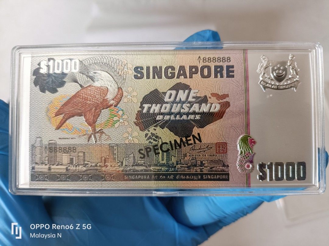 Singapore 2022 Currency Design Souvenir $1000 bird series silver ...