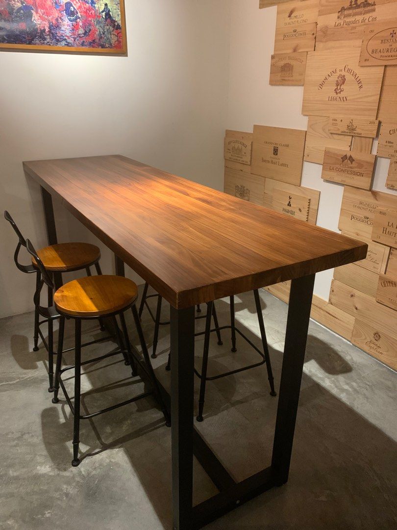 Solid Wood High Table, Furniture & Home Living, Furniture, Tables ...