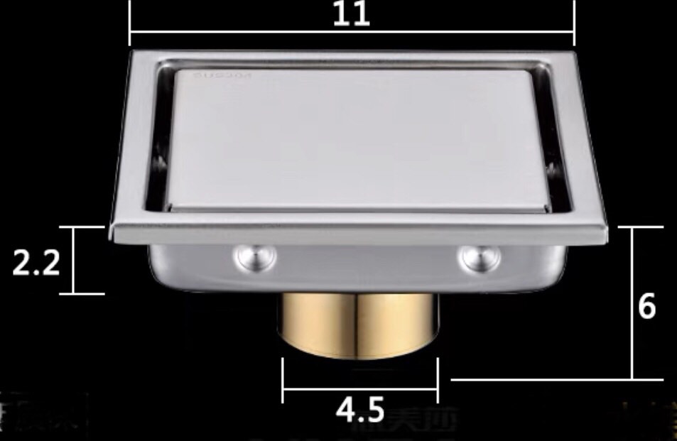 Floor trap 110*110mm 304 stainless steel, Furniture & Home Living ...
