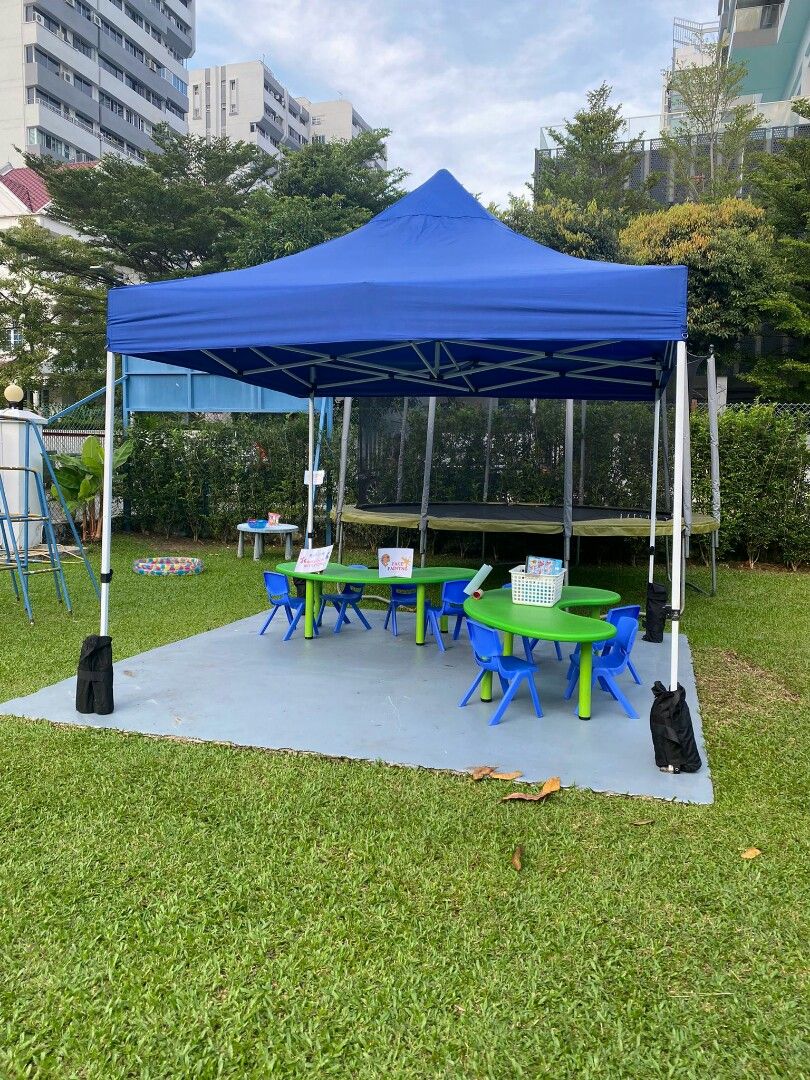 STURDY FOLDABLE TENT CANOPY WITH WATER WEIGHTS, Furniture & Home Living ...