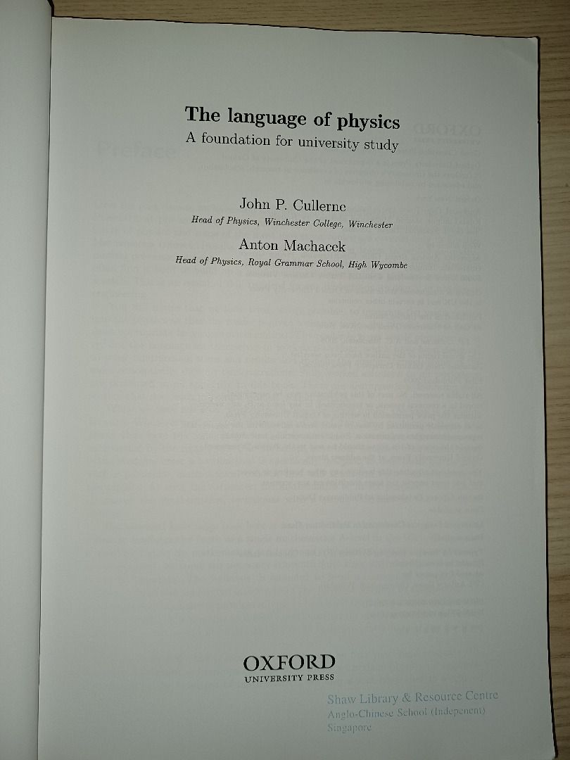 The Language of Physics: A Foundation for University Study by John P ...