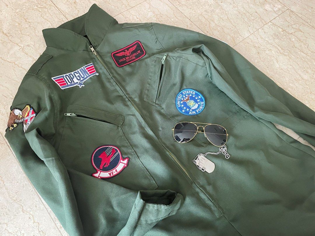 Top Gun Pilot Jumpsuit Uniform party/game/performance/stage Costume ...