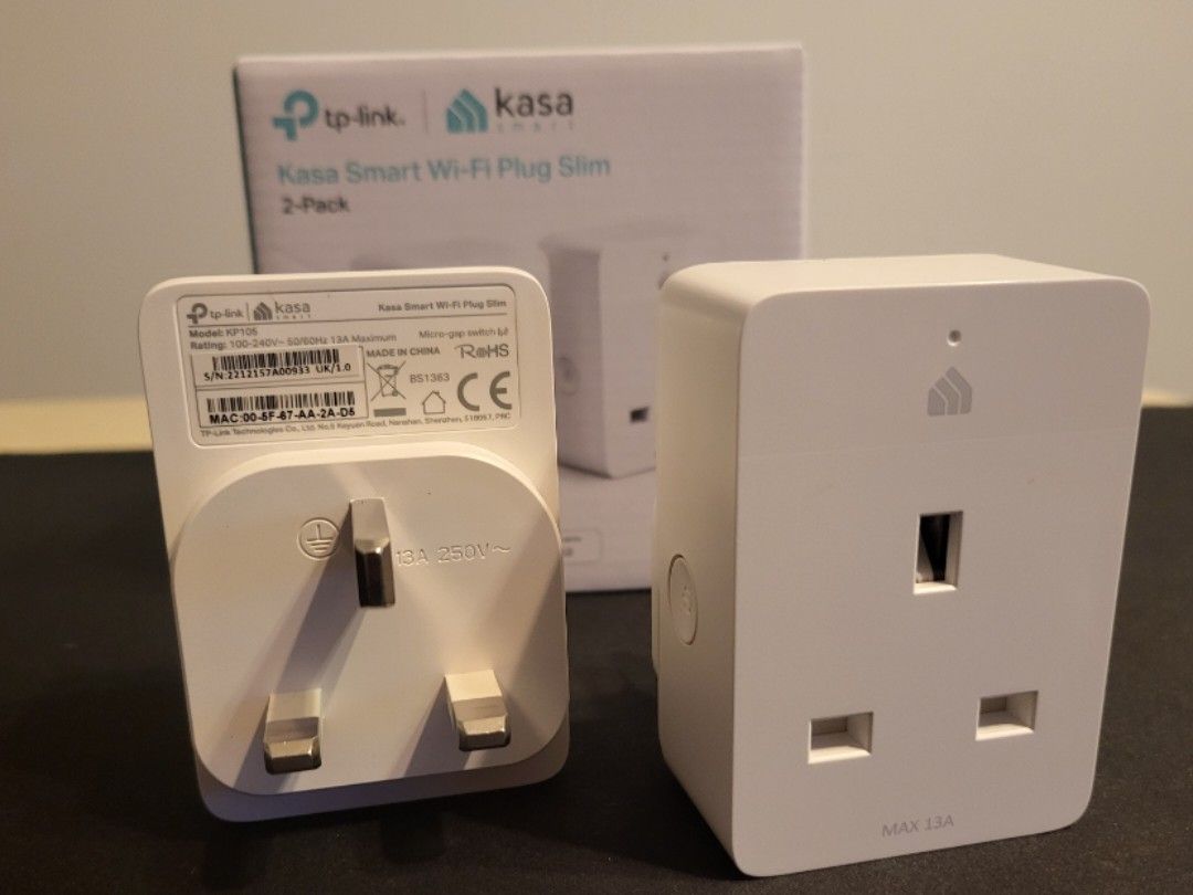 TP-LINK Kasa Smart Wi-Fi Plug Slim 2-Pack with warranty, TV & Home ...