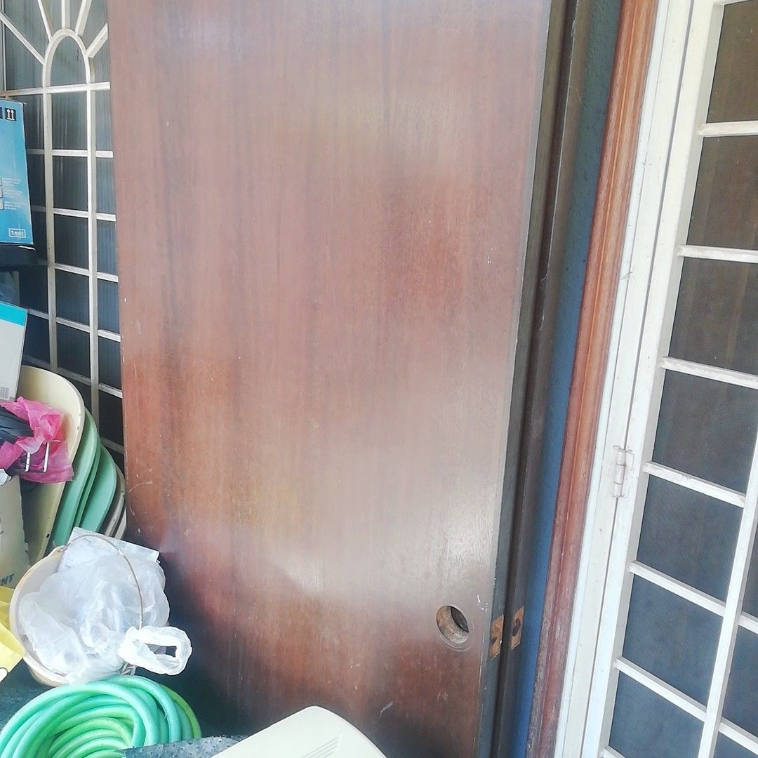 [USED] PLYWOOD DOOR 2 PCS ( PINTU KAYU TERPAKAI ), Furniture & Home ...