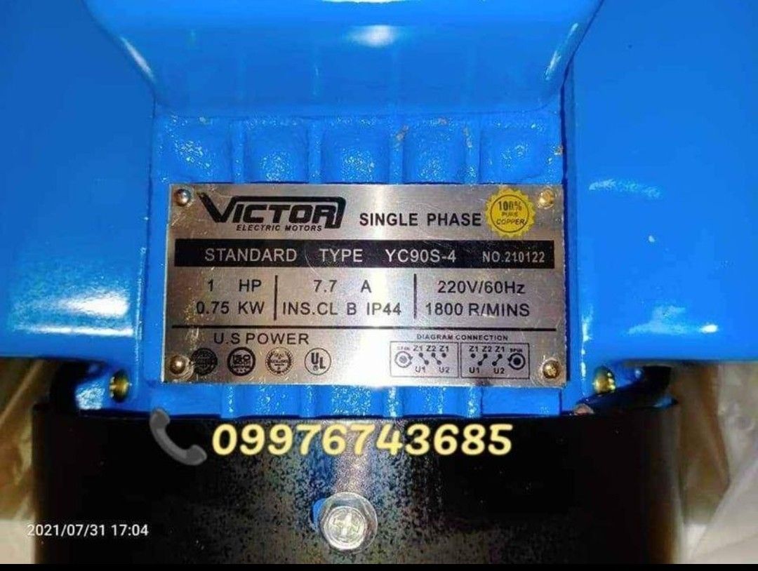 VICTOR 1HP-5HP Electric / Induction Motor, Pure Copper, Commercial ...