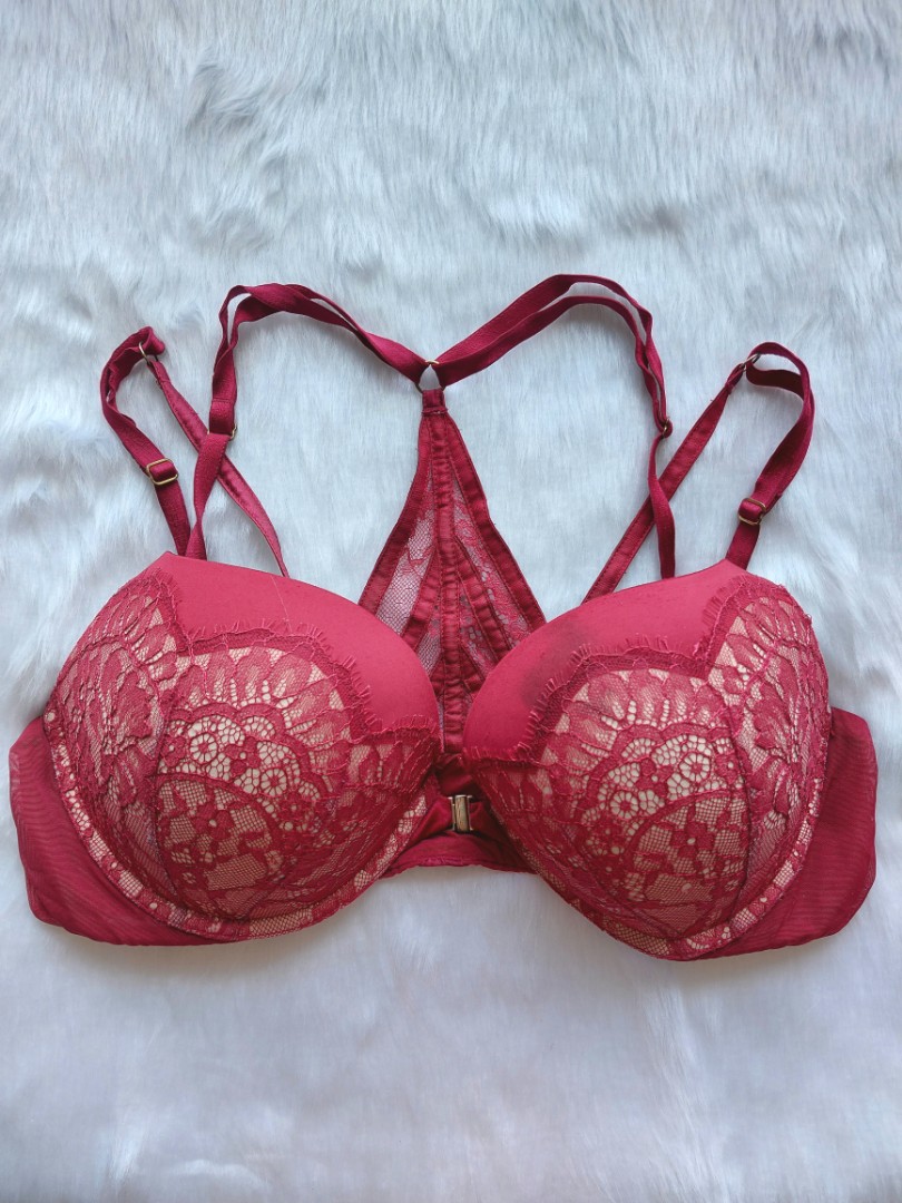 Victorias Secret Red Lace Push Up Bra Womens Fashion Undergarments