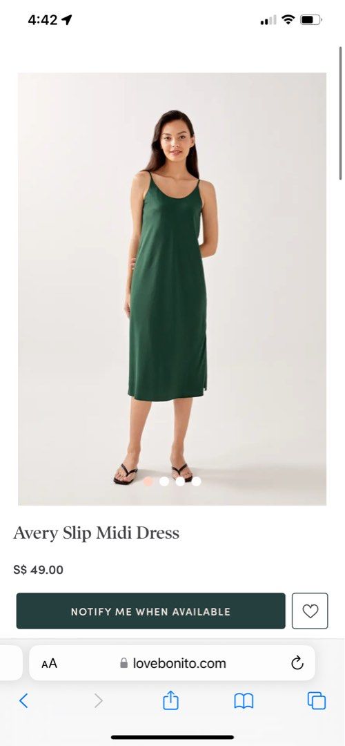 Washed not worn love bonito Avery Slip Midi Dress in forest, Women's ...