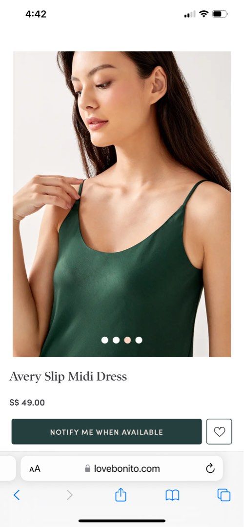 Washed not worn love bonito Avery Slip Midi Dress in forest, Women's ...