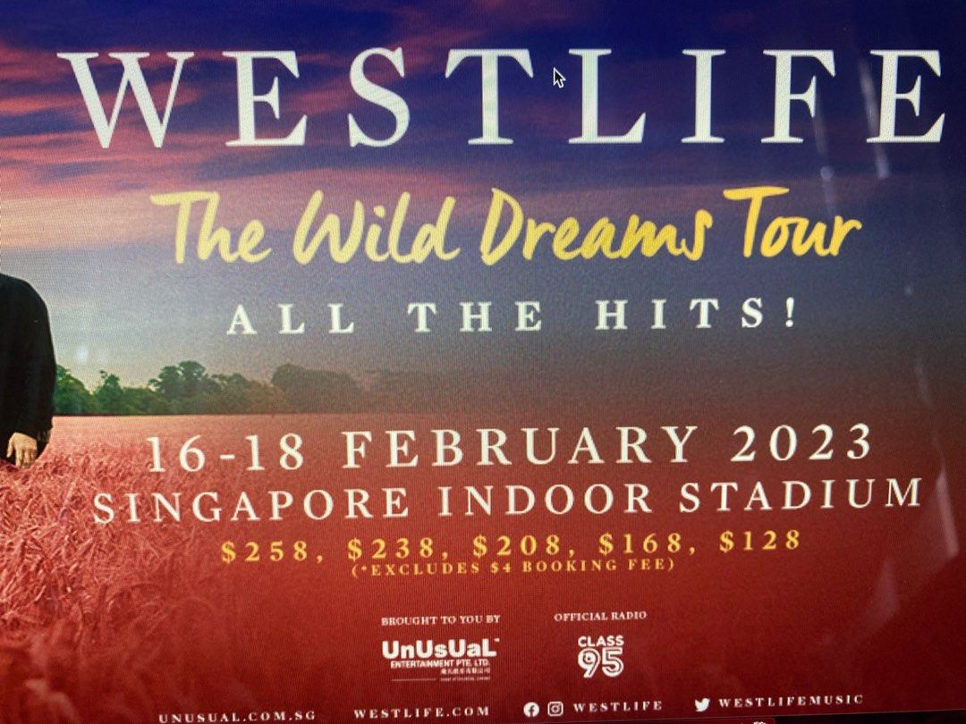 Westlife The Wild Dreams Tour -WTS, Tickets & Vouchers, Event Tickets ...