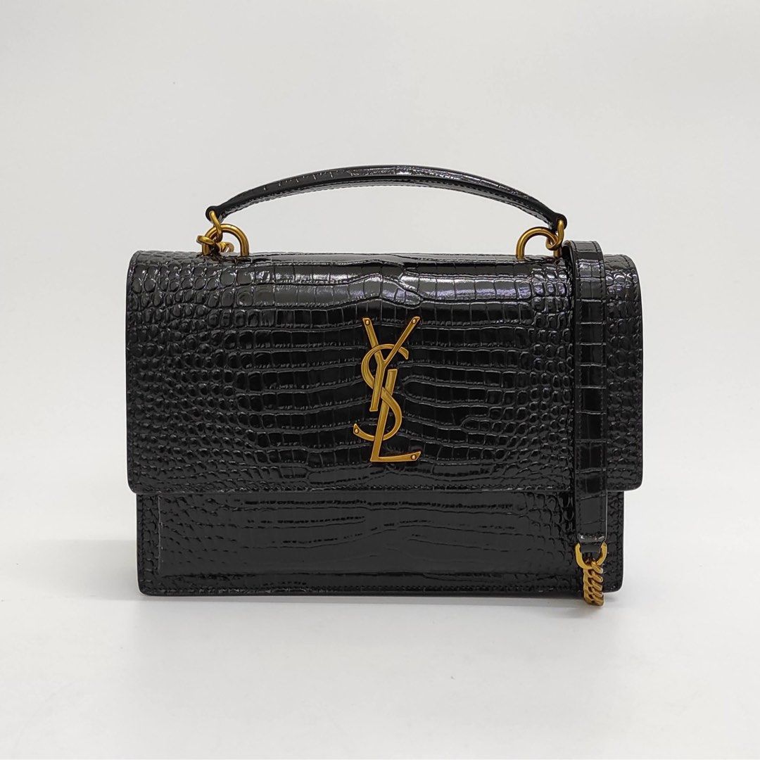 YSL original Sunset crocodile embossed, Women's Fashion, Bags & Wallets ...