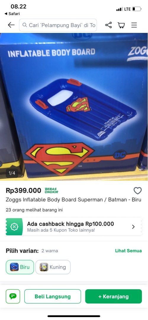 Zoggs Superman inflatable Surf Rider, Bayi & Anak, Baju Anak Laki-laki ...