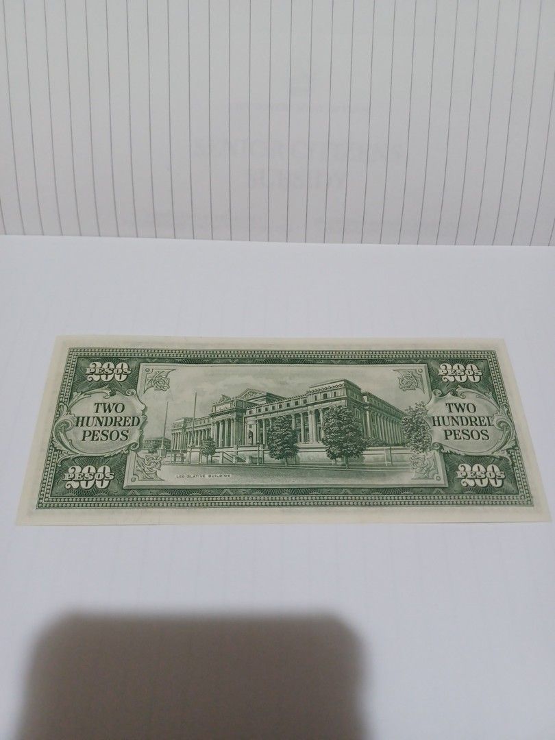 1949 Two Hundred Pesos (200) CBP English Series Version with Manuel L ...