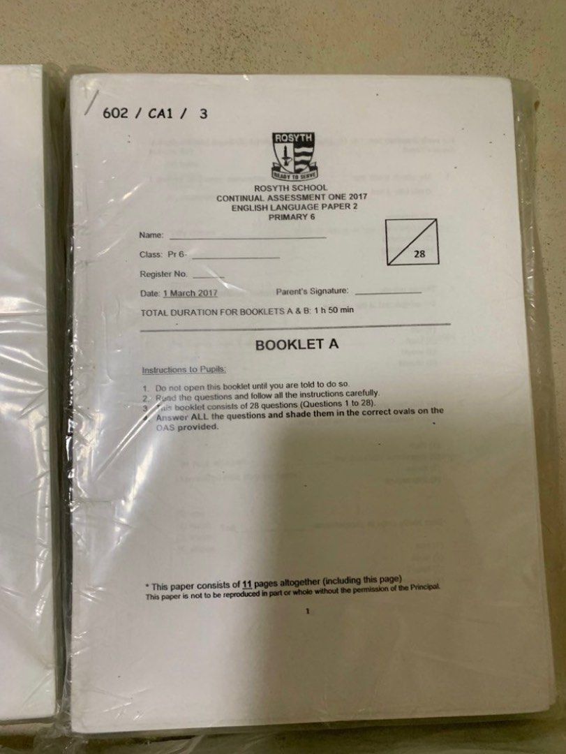 2018 P6 Past Year Exam Paper, Hobbies & Toys, Books & Magazines ...