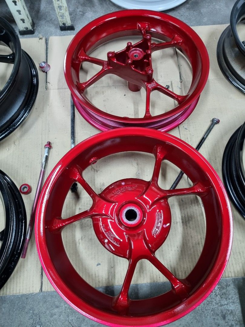 Aerox Red Rims, Motorcycles, Motorcycle Accessories on Carousell