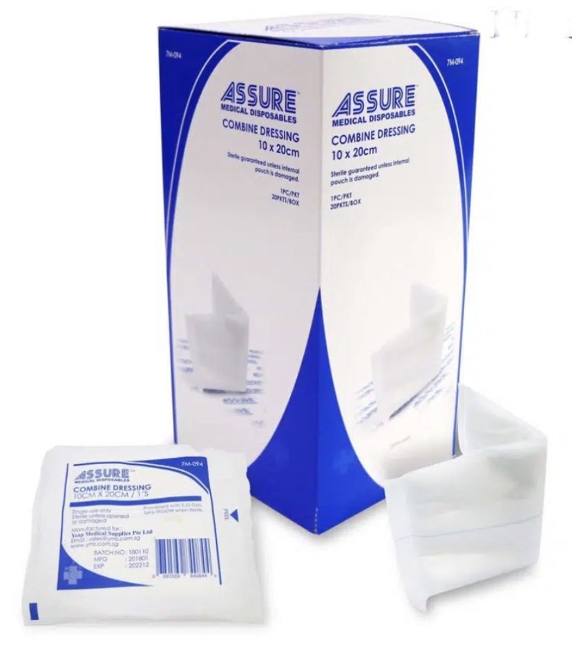 Assure, Combine Dressing, 10 x 20cm, Sterile, 20 packets/ box, Health ...