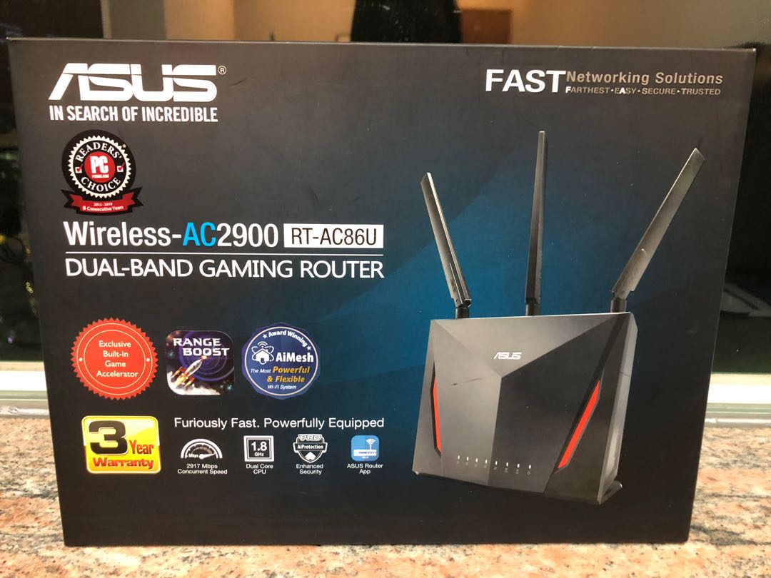 Asus Router AC2900 RT-AC86U, 電腦＆科技, 電腦周邊及配件, Wifi及上網相關產品 - Carousell