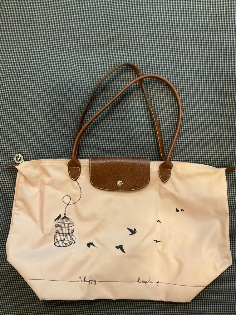 Authentic special edition light pink Longchamp travel shopping bag ...