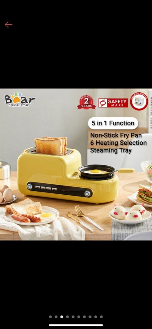 Bear 5 in 1 toaster breakfast set, TV & Home Appliances, Kitchen ...