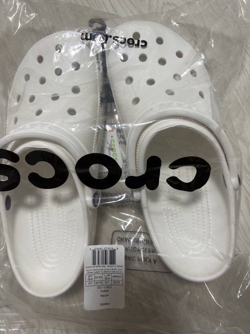 BN White Crocs, Men's Fashion, Footwear, Flipflops and Slides on Carousell