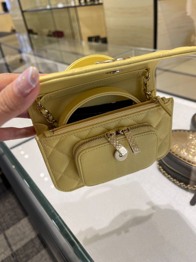 Chanel 22B Mini business affinity WOC Pastel Yellow GHW limited edition ...