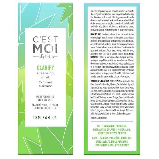 C'est Moi Clarify Cleansing Scrub | Gentle Facial Cleanser, Exfoliating ...