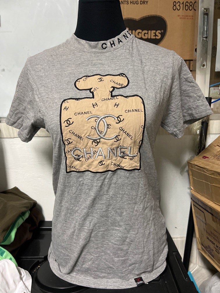 Chanel Fashion shirt Embroidered Channel Chanel Logo, Women's Fashion ...