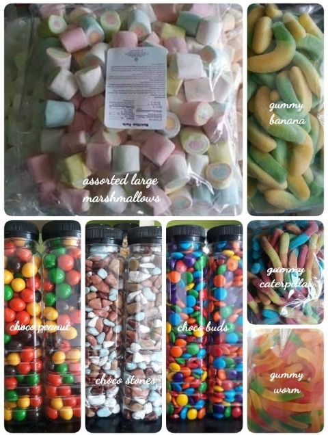 CHOCO PEANUT, CHOCO BUDS, CHOCO STONES, GUMMY WORM, GUMMY BANANA, GUMMY ...