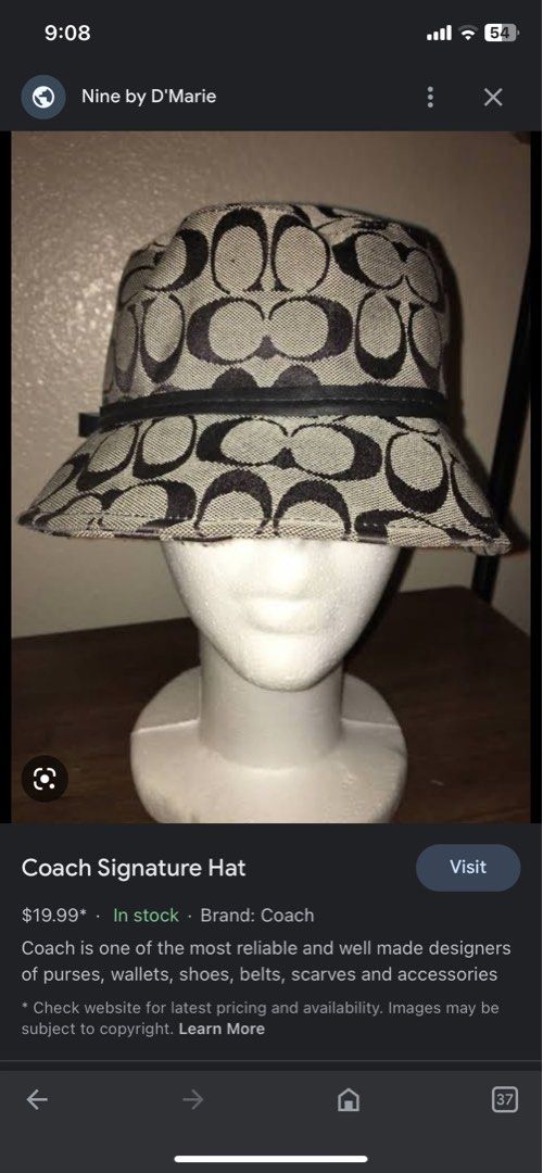Coach Signature Jacquard Bucket Hat, Women's Fashion, Watches ...