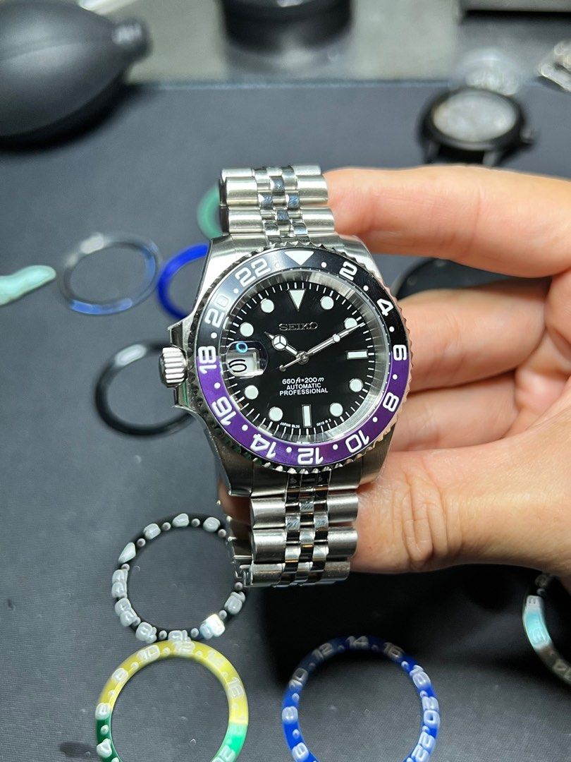 Custom Seiko Mod Lefty GMT Submariner, Men's Fashion, Watches ...