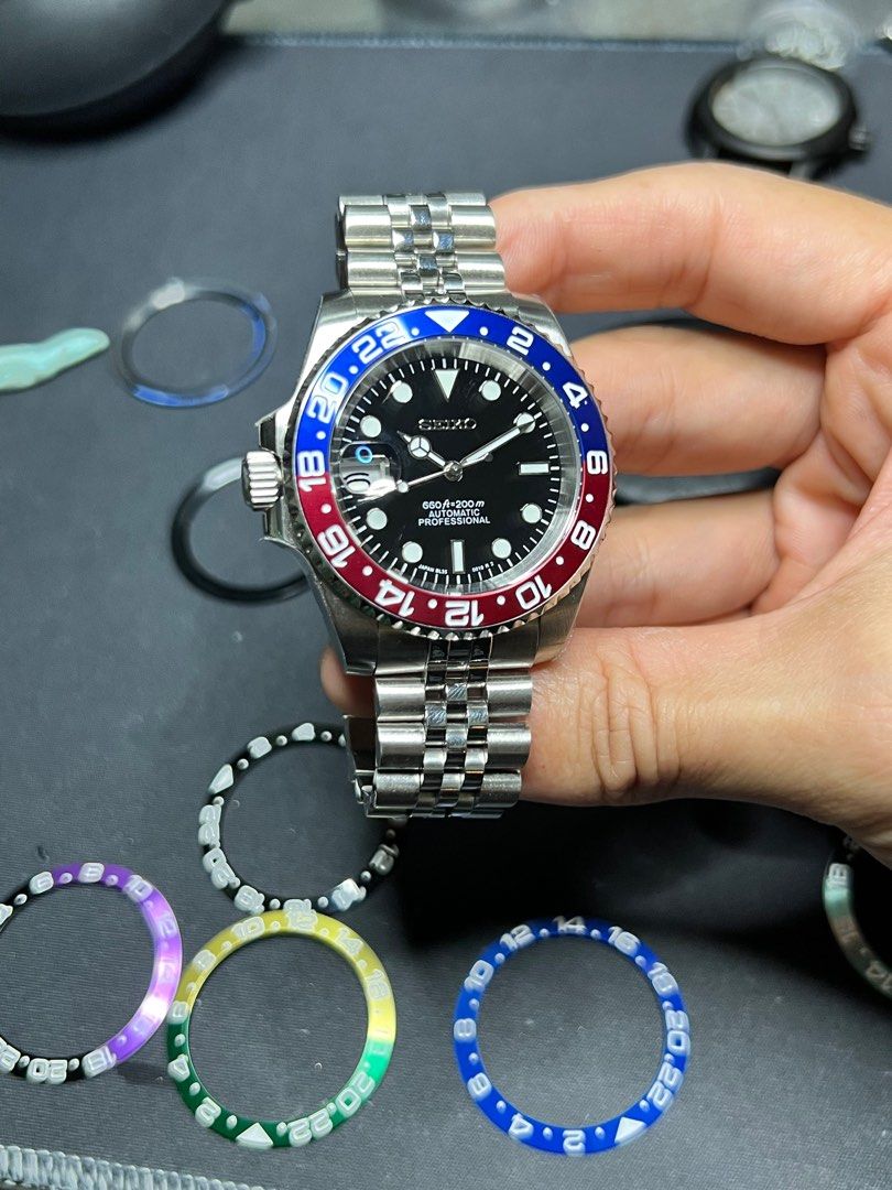 Custom Seiko Mod Lefty GMT Submariner, Men's Fashion, Watches ...