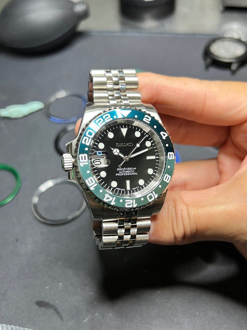 Custom Seiko Mod Lefty GMT Submariner, Men's Fashion, Watches ...