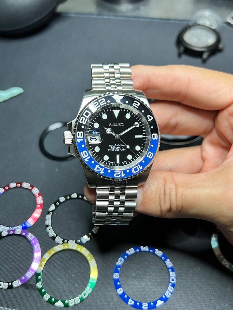 Custom Seiko Mod Lefty GMT Submariner, Men's Fashion, Watches ...