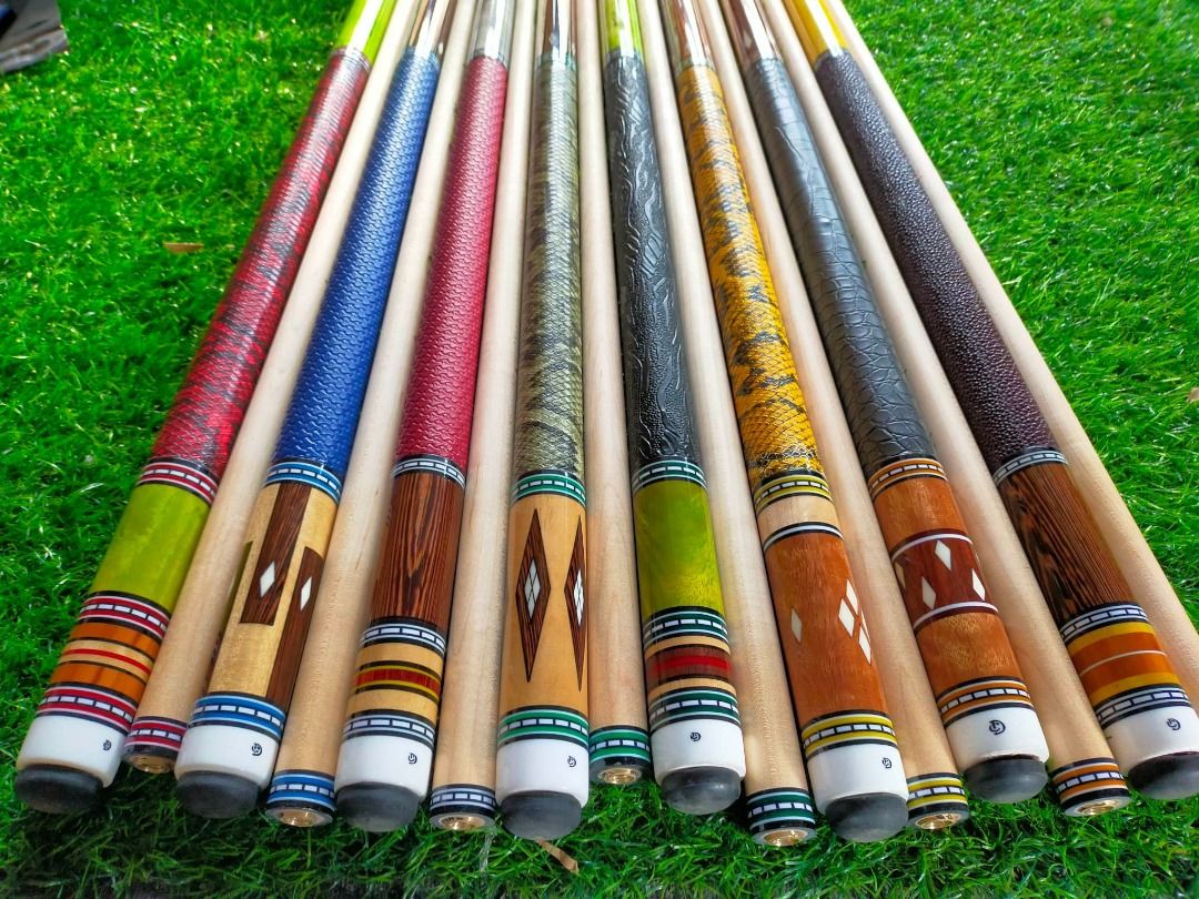 Pool Cue Wall Rack Dark Brown Wood Pool Cue Rack With Ball Storage - 3 ...
