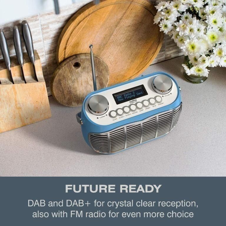 DETROIT DAB Radio Alarm Clock Bedside Mains Powered Or Battery DAB/DAB+ ...