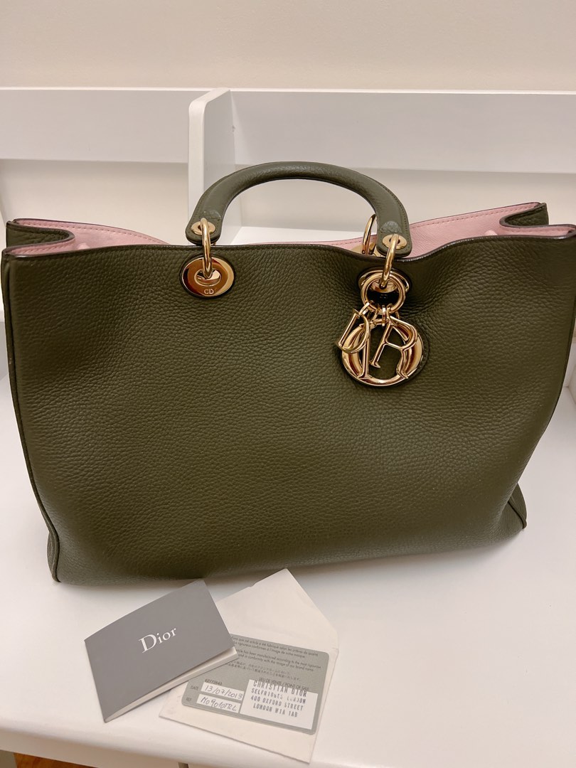 Dior Diorissimo ( Medium) Olive green, Luxury, Bags & Wallets on Carousell